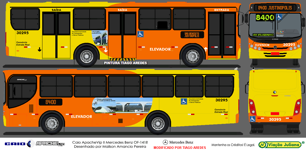 Viação Juliana ®: CAIO APACHE VIP II,LINHA 8400