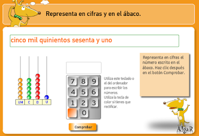 5º DE PRIMARIA CEIP ANDALUCIA: UNIDADES DE MILLAR EN EL ÁBACO.