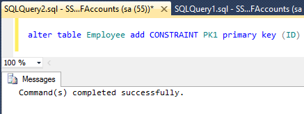 Sql Server Create,Alter ,Drop Primary Keys Constraint|Find the constraint