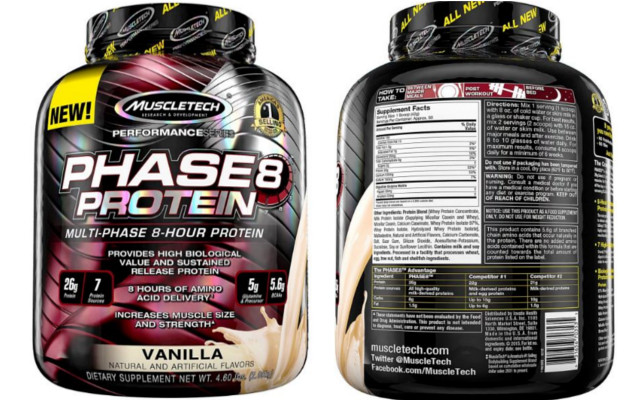 Muscletech Phase 8 Multiphase 8-Hour Protein - 4.60 lbs (2.09Kg ...