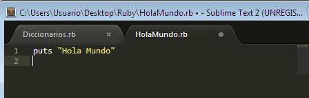 Programacion en Python/Ruby: "Hola Mundo" en Ruby