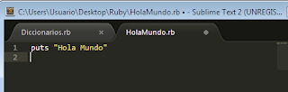 Programacion en Python/Ruby: "Hola Mundo" en Ruby