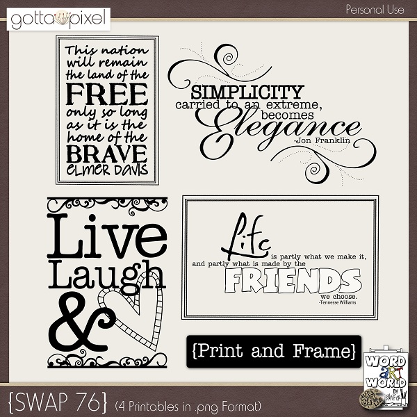 Word Art World: NEW SWAP 76---Printable 4-Pack Word Art!