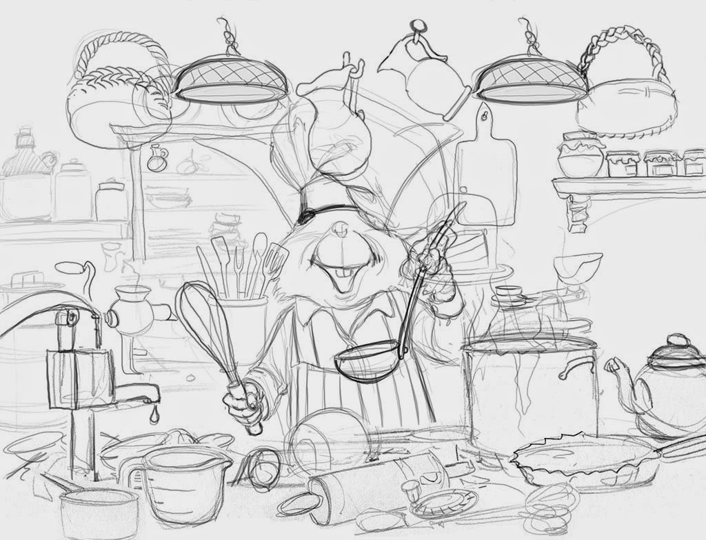 Dirty Kitchen Drawing