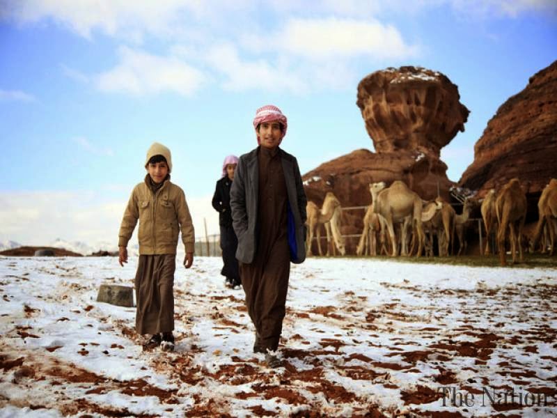 Heavy snowfall in Tabuk