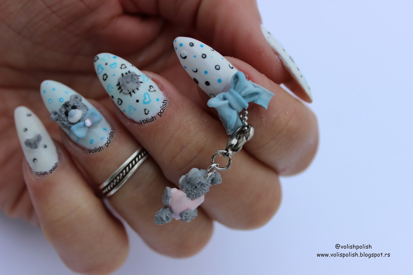 VOLISH POLISH: 3D i 4D nail art: Tatty Teddy Me to You medvedić od akrila