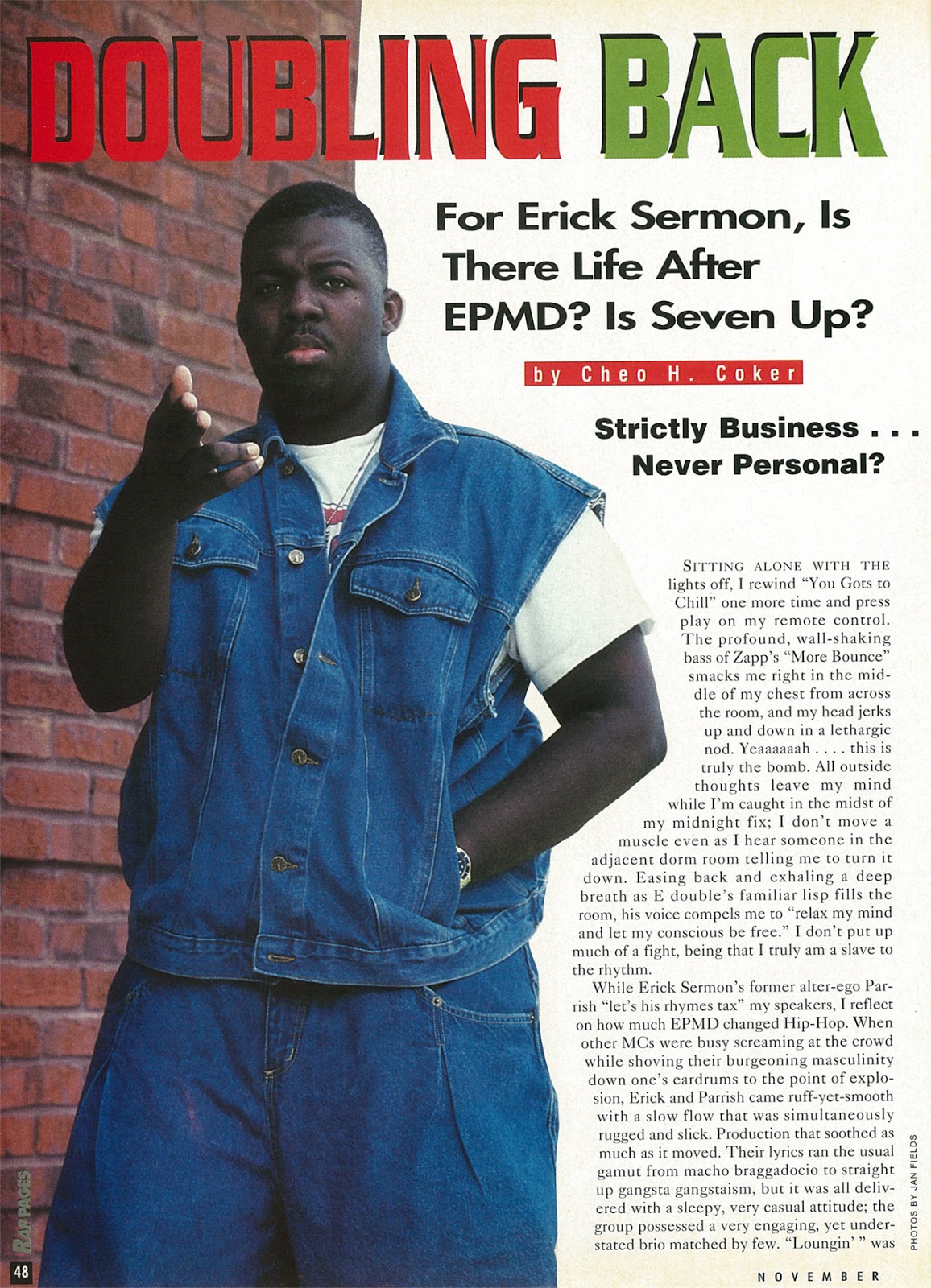HipHop-TheGoldenEra: Erick Sermon in Rap Pages Magazine - November 1993
