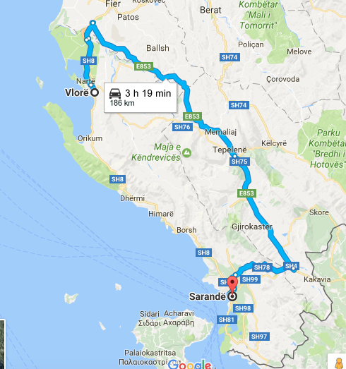 How to reach Saranda