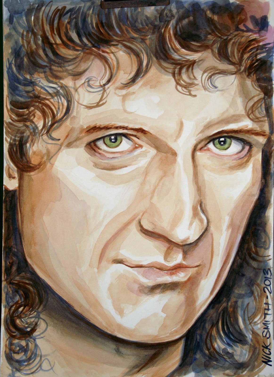 Inky Blinky Blog: Brian May, Queen, Water colour