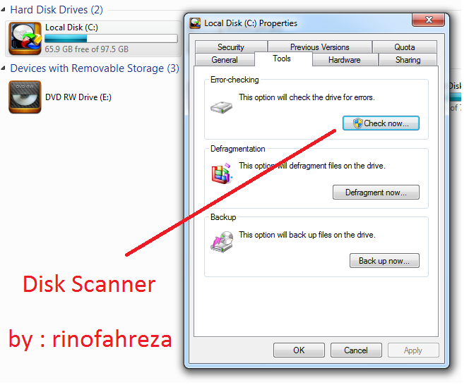 Disk Scanner - Utilitas Internal ~ penaTeknologi