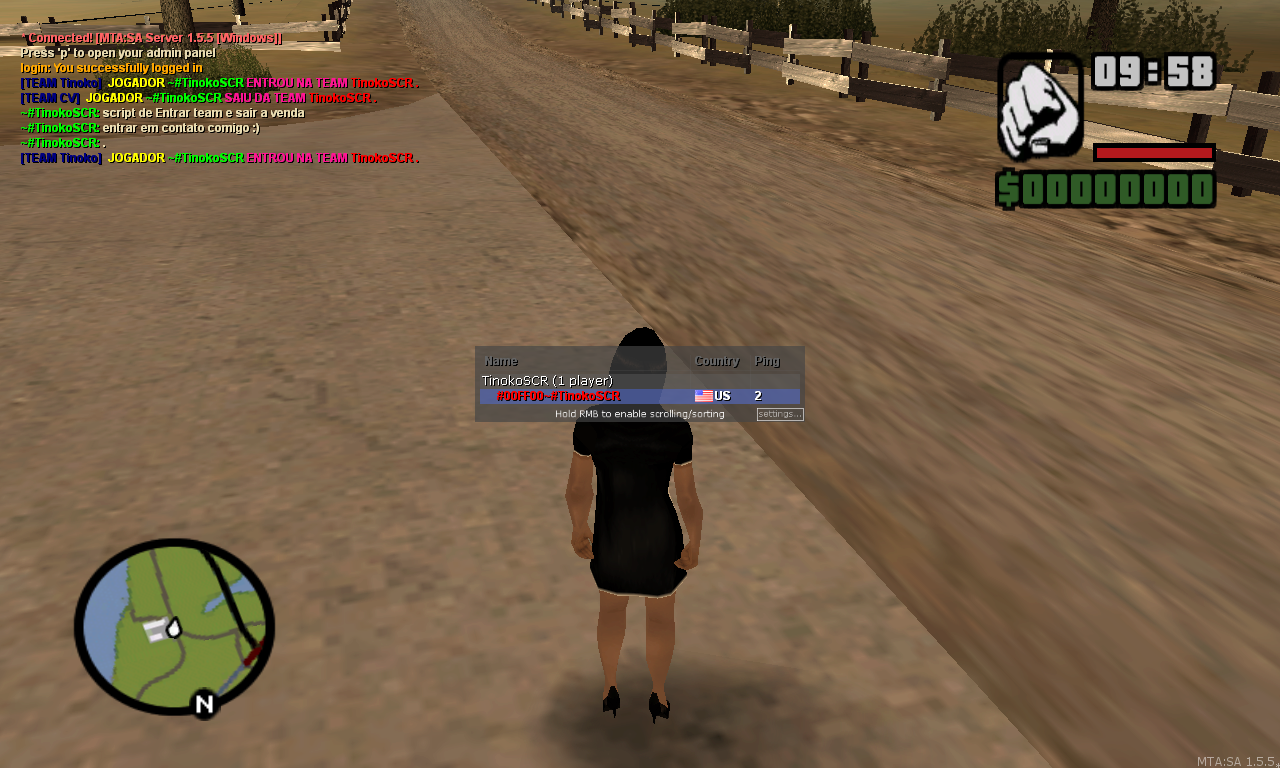 MTA - SA Script Entrar Team - MTA Brasil