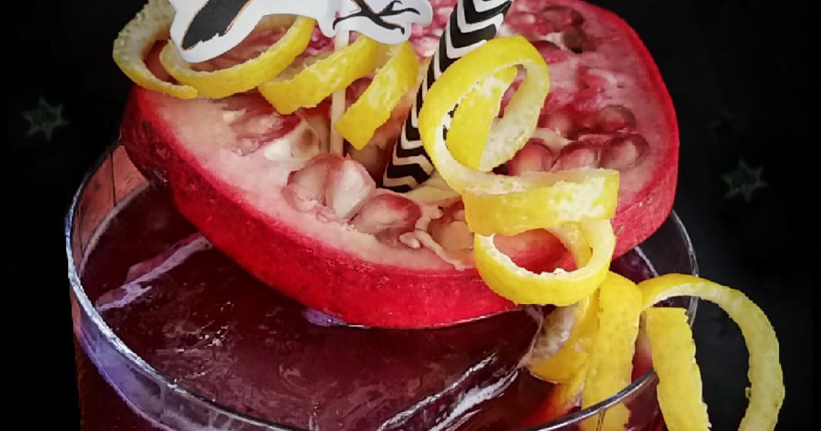 The MARTINI DIVA: RAVEN'S WING Pomegranate Orange Halloween Cocktail