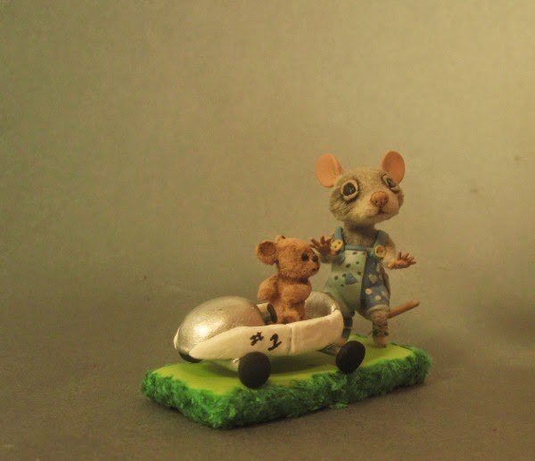 Aleah Klay Studio: Miniature Mouse Derby car rider teddy bear one of a ...