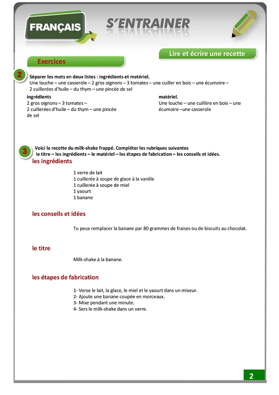 Autour de la gastronomie: Lire et comprendre une recette : écouter , s ...