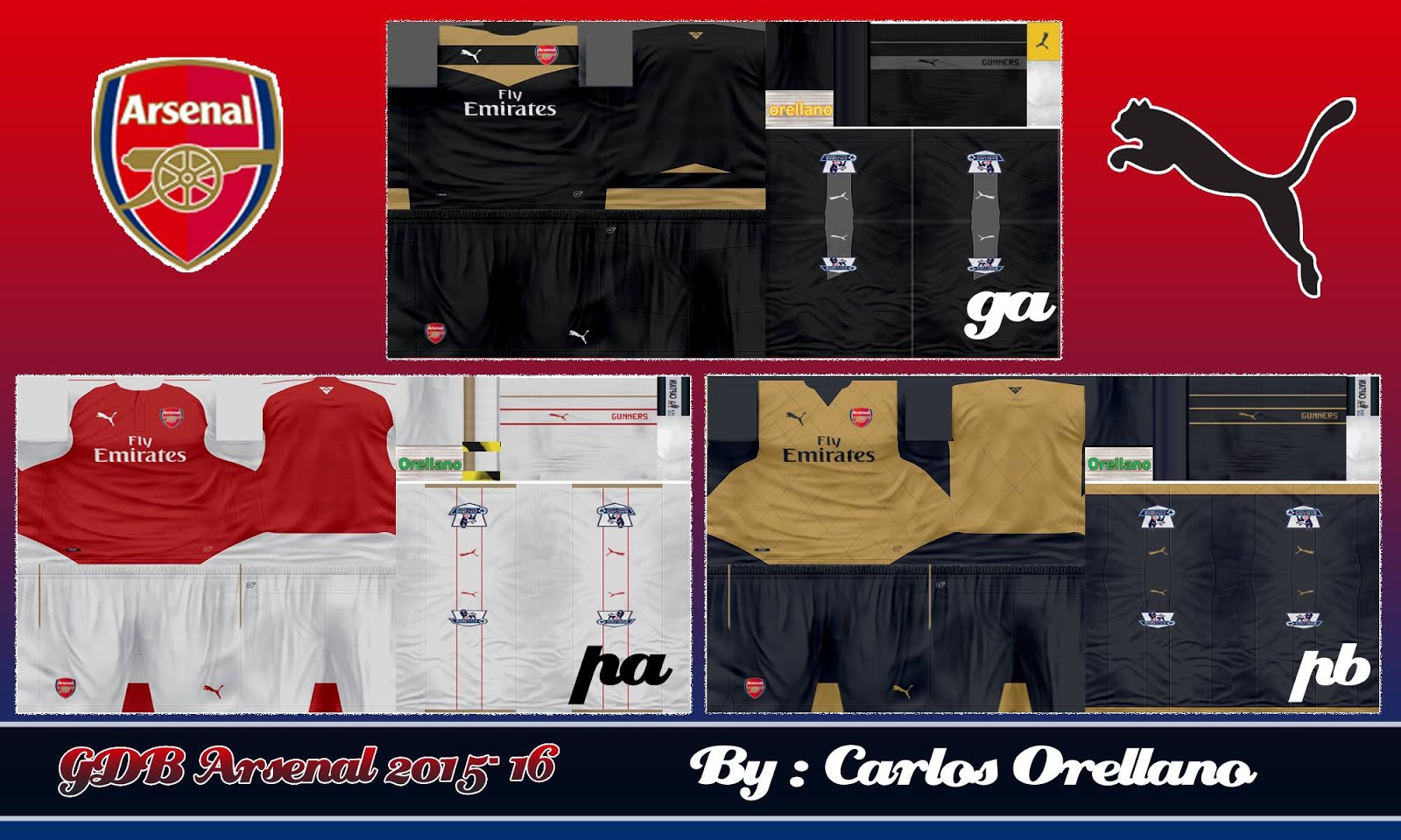 Uniforme [Kit] do Arsenal 2016-17 Para Pes5 e We9 ~ ' Tudo Para Pes5 ...