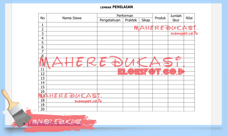 FREEDOWNLOAD CONTOH FORMAT PENILAIAN SISWA SEMUA JENJANG | Belajar ...