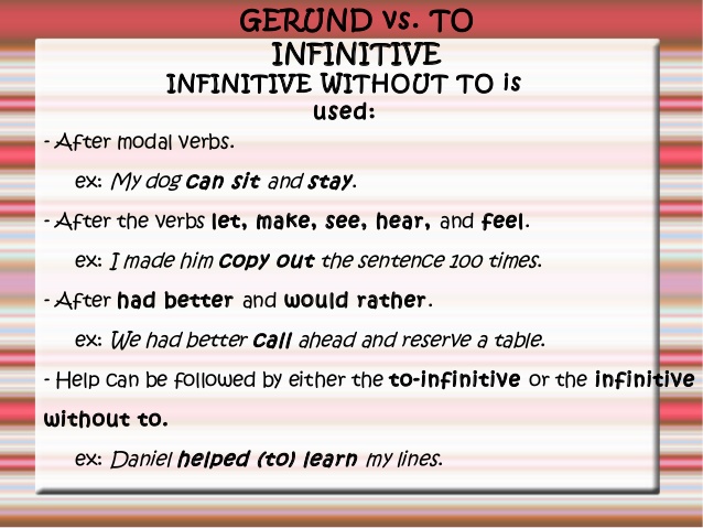 ภาษาอังกฤษ: Infinitives with and without to
