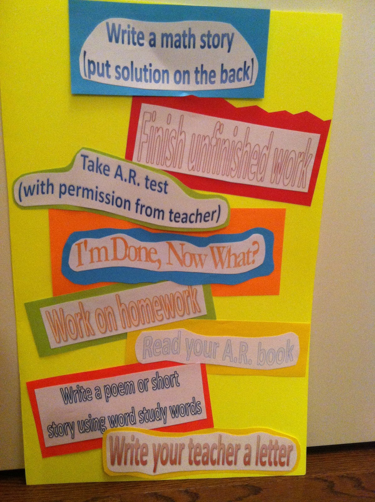 Mrs. Inch's Fantastic Fifth Grade Classroom: I'm Done, Now What?