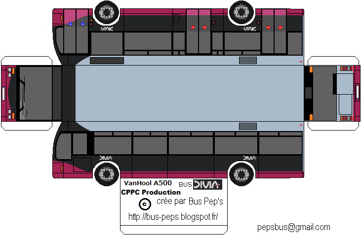Maquette papier 47: bus DIVIA (bus du Grand Dijon)