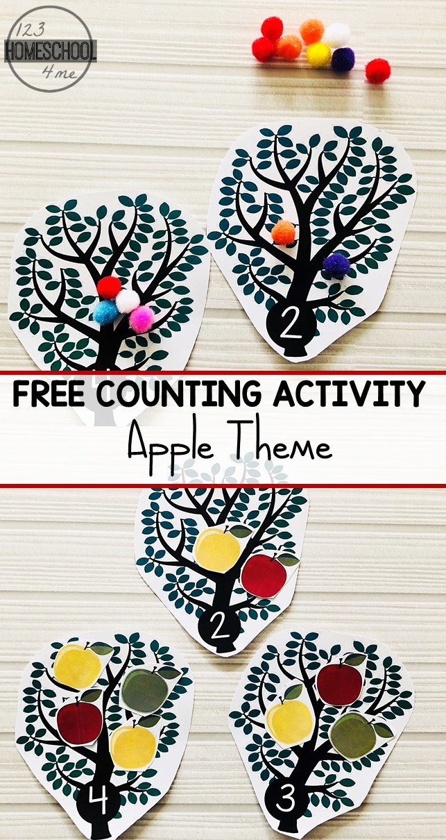 Apple Tree Counting Activity for Preschoolers