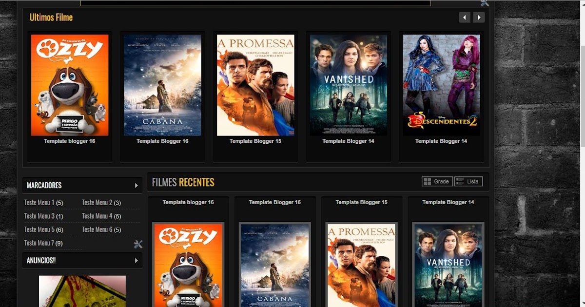 Template para blog de filmes e series #01052 - Template Para Blogger