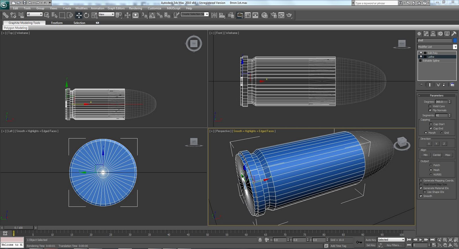 3D Modelling and Animation: Slow motion bullet