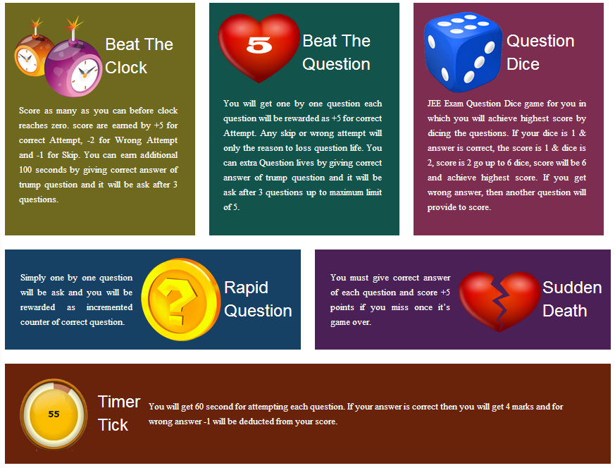 JEE exam practice by games - Learn with Fun