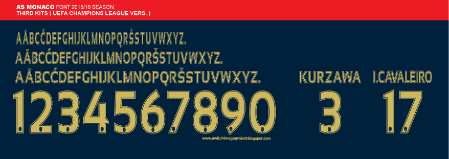 Football teams shirt and kits fan: AS Monaco 2015/16 Third Font UEFA ...