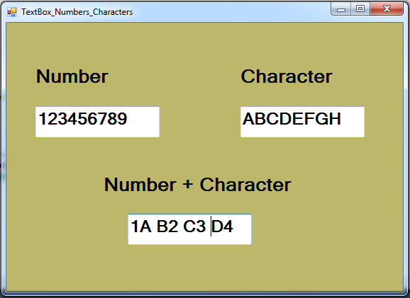 C How To Make A Textbox That Only Accepts Numbers Or Only Characters C Javaphp