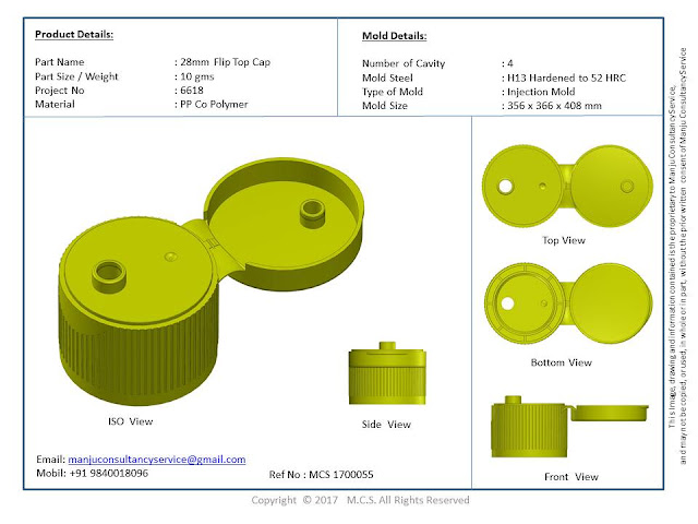 New Plastic Products, Mold Design, Product Design: Flip top caps