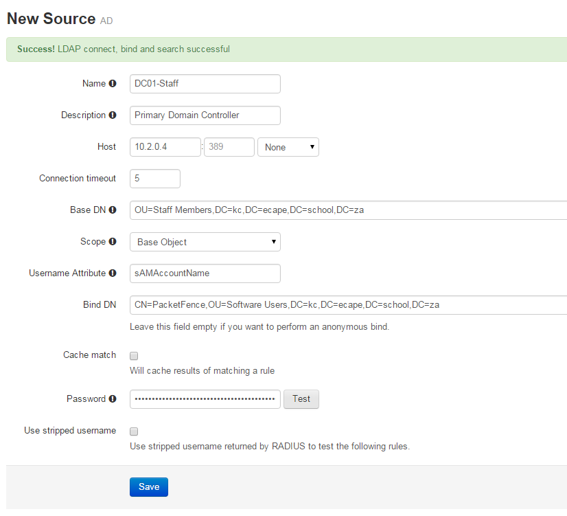 School Sysadmin: PacketFence - Configuration