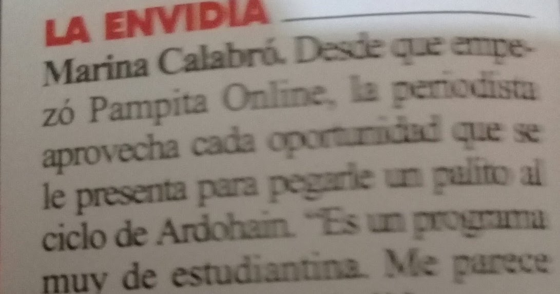 La ventana indiscreta de julia: La envidiosa: Marina Calabró