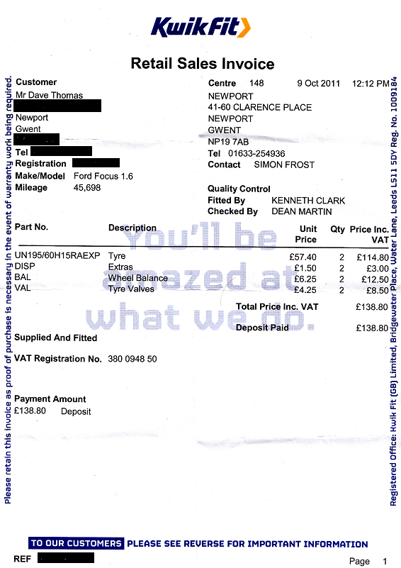 electrichalibut.co.uk: you really CAN'T get better than a Kwik-Fit fitter