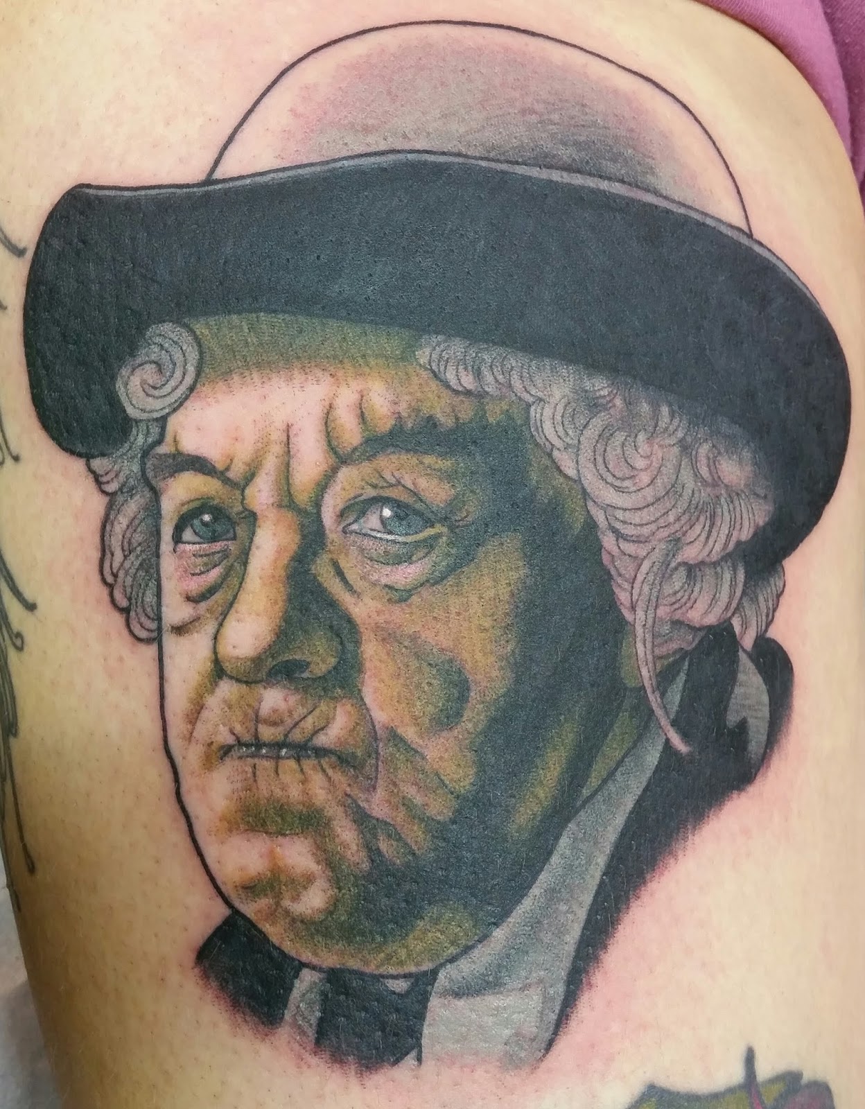 Fabian Langes Custom Tattoos: Miss Marple and Christopher Walken