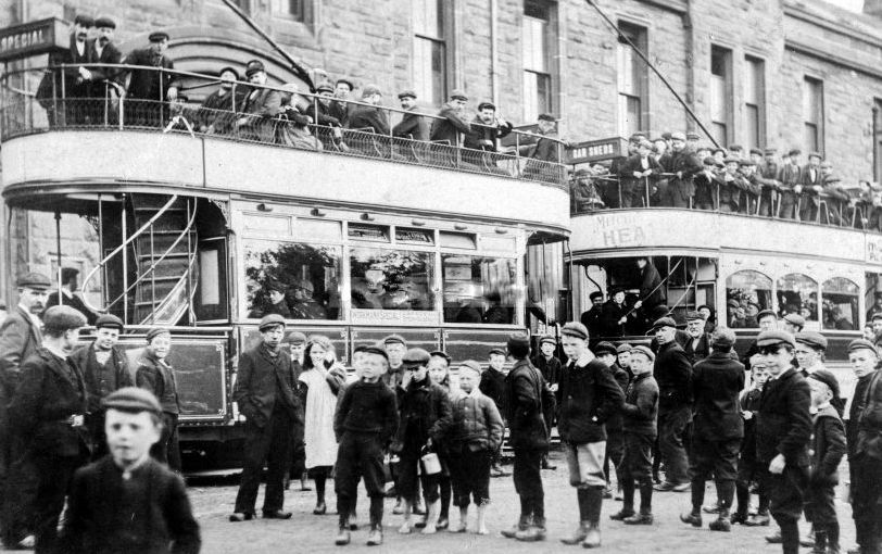 Tour Scotland: Old Photograph Trams Falkirk Scotland