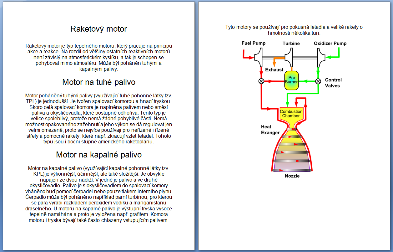 .: referát Raketový motor