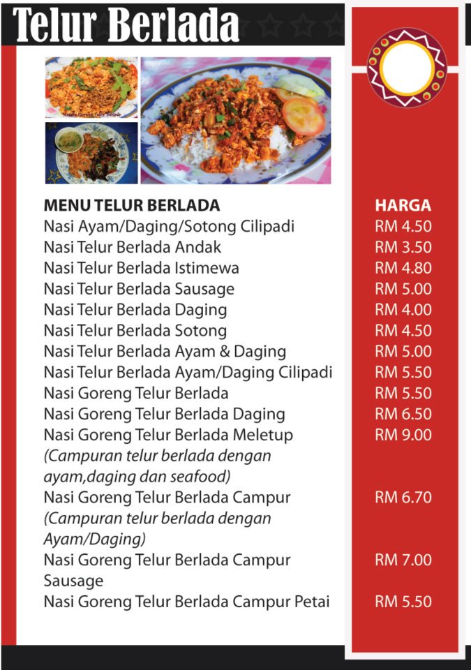 Menu Restoren Claypot Asam Pedas Andak - Shahri CS - Creative Studio