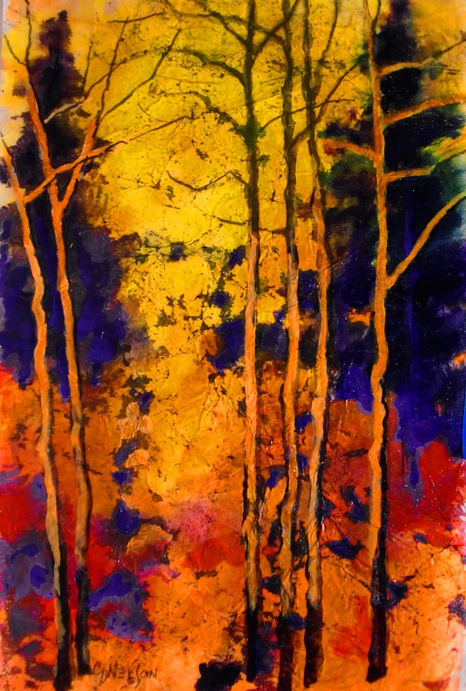 CAROL NELSON FINE ART BLOG: "AUTUMN PALETTE" 12089, acrylic faux batik ...