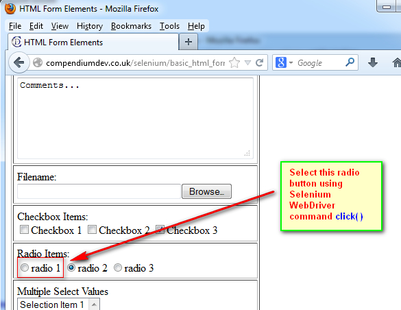 Selenium By Arun 394 Using Click Command To Select A
