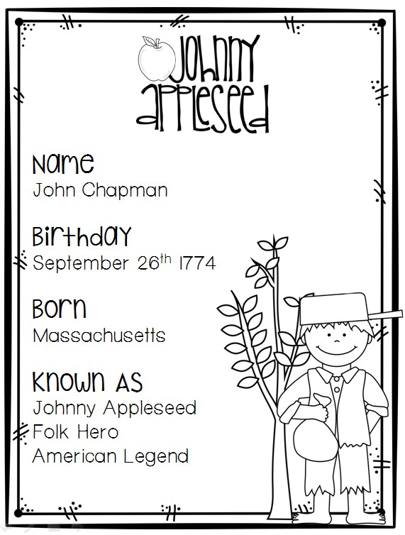 1st Grade Hip Hip Hooray!: Johnny Appleseed brings apple themed ...