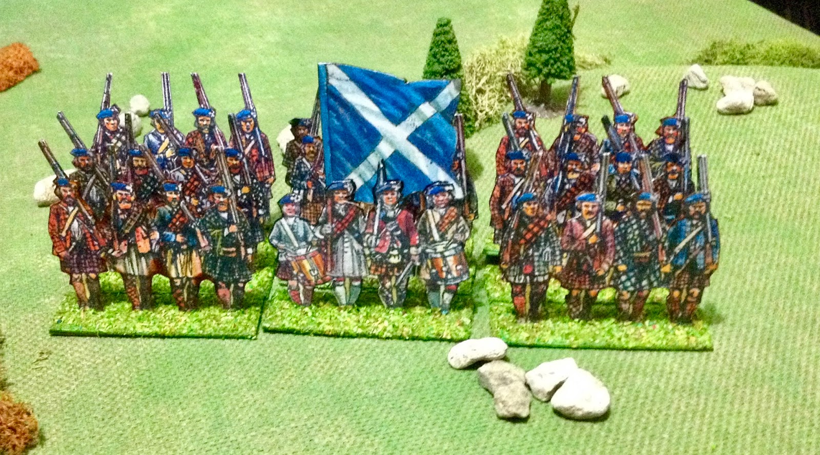 Grid based wargaming - but not always: Jacobite Paper Soldiers