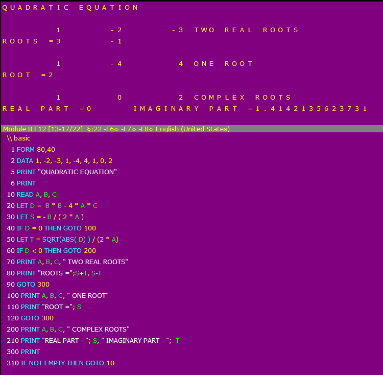 Πληροφορική - Προγραμματισμός: Η ώρα της BASIC - Παράδειγμα από το 1964.