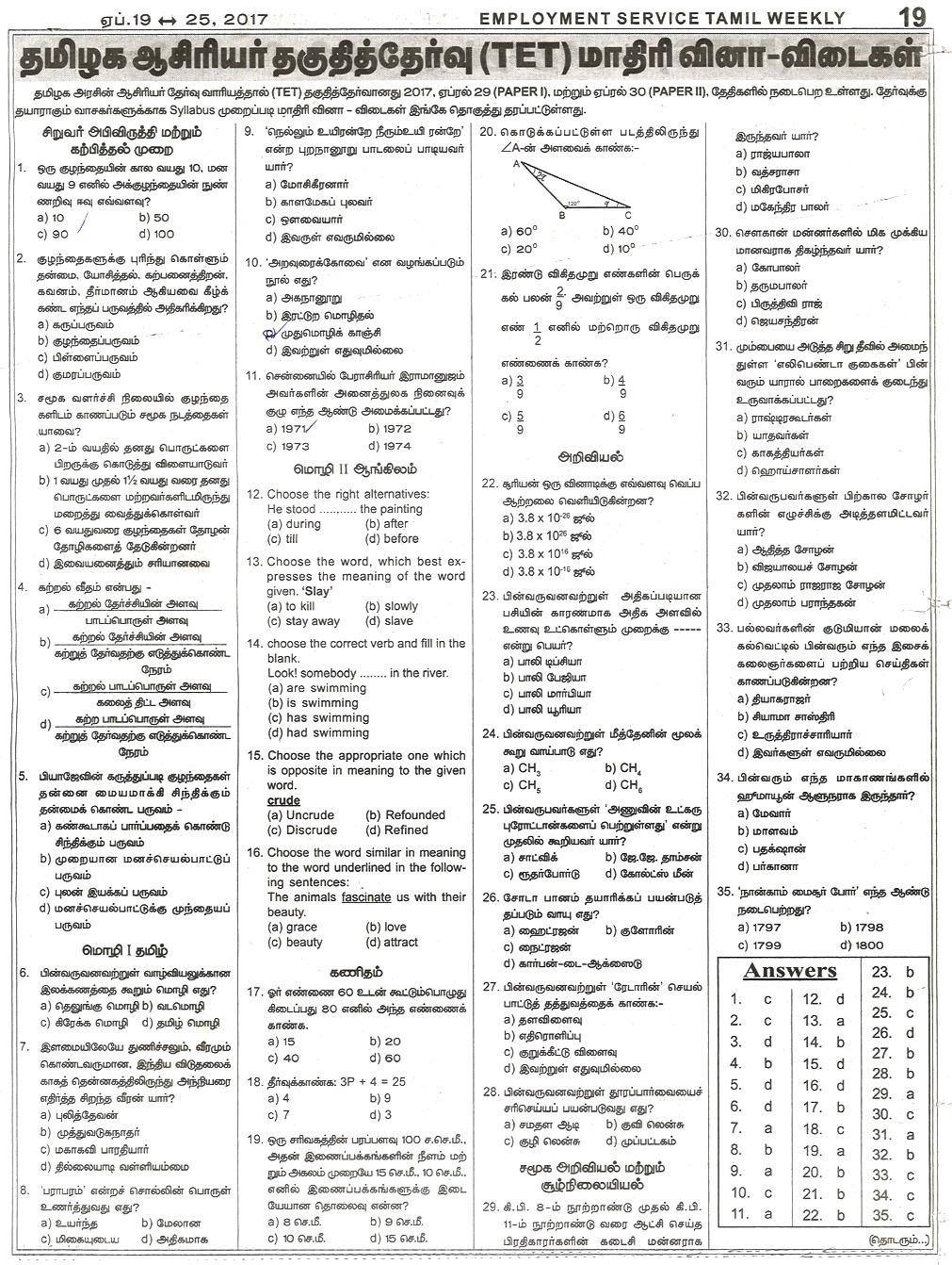 {updated} Dinamalar, Employment Service and Puthiya thalaimurai kalvi ...