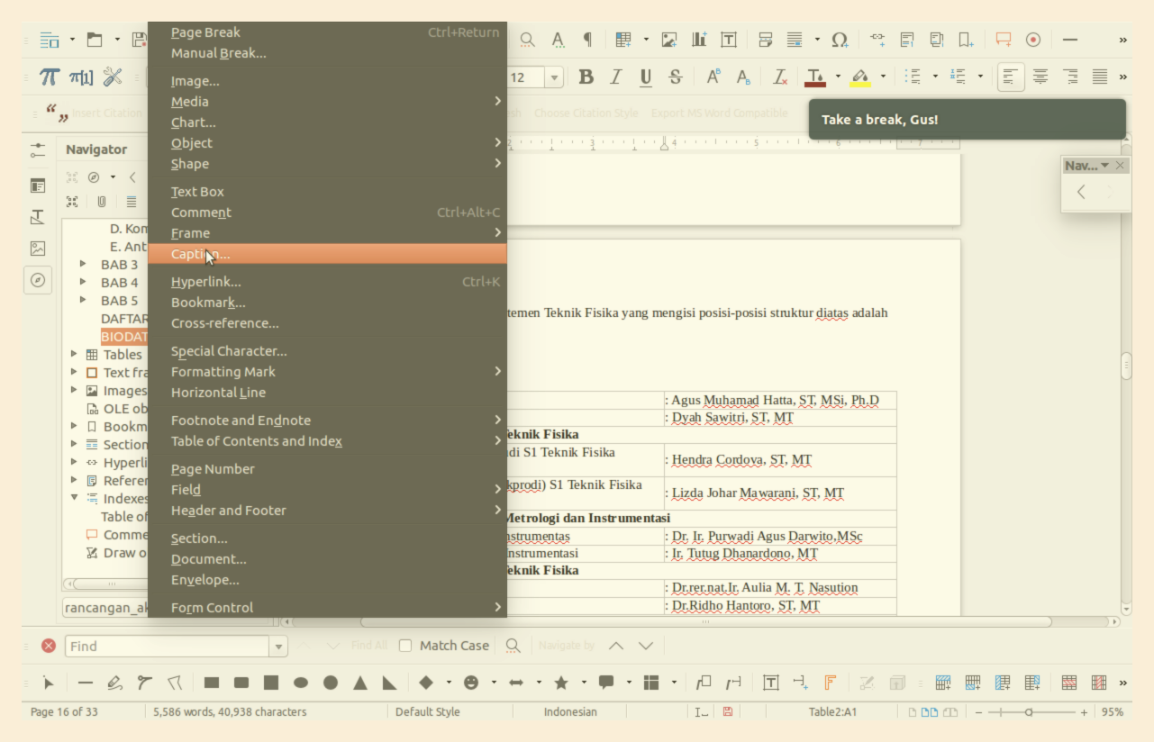 bagustris@/home: Membuat Buku/Laporan dengan LibreOffice