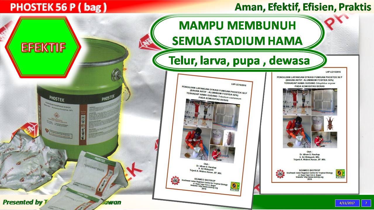 NPCA talk: It's Safe, It's Efisien, It's Versatile, This is Phostek bag