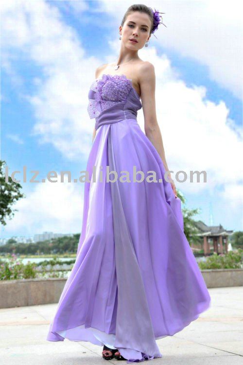 Wedding Lady: Light Purple Brilliant Wedding Dress