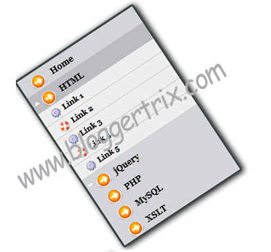 Animated Drop Down Vertical Menu Bar For Blogger | Blogger Tips ...