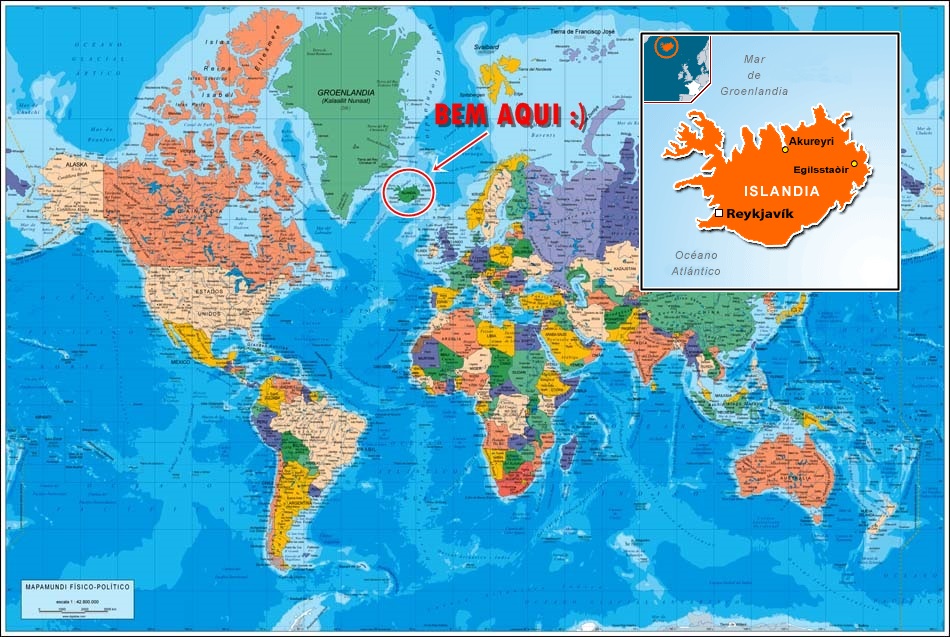Islandia En El Mapa Mundial - RETOEDU