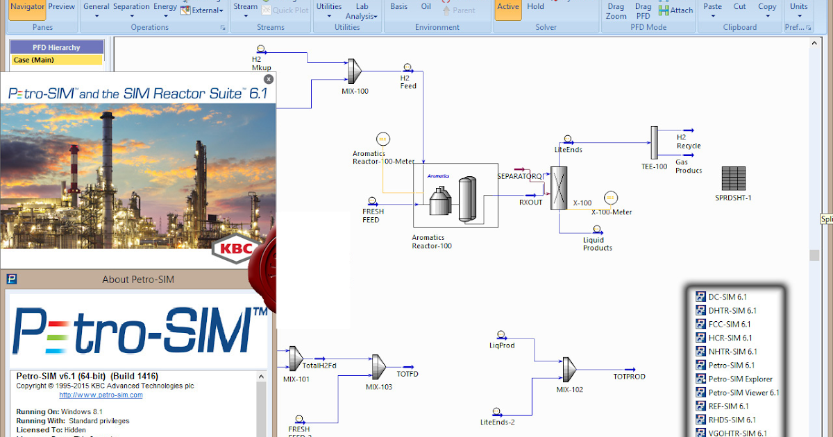 KBC Petro-SIM and the SIM Reactor Suite v6.1 ~ Simulación de Procesos Químicos