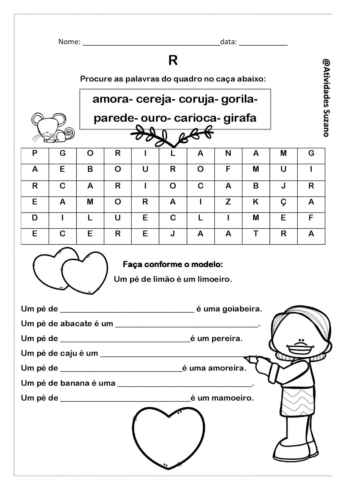 Palavras Com R Ou Rr Atividades - BRAINCP